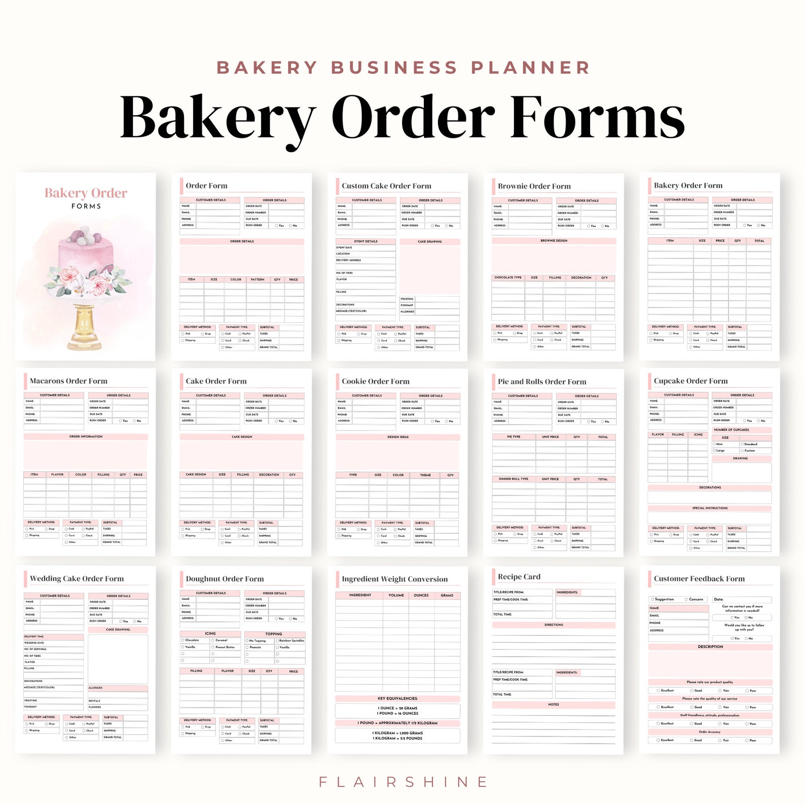 Bakery Business Management Planner, Home Bakery Business, Bakery Order ...