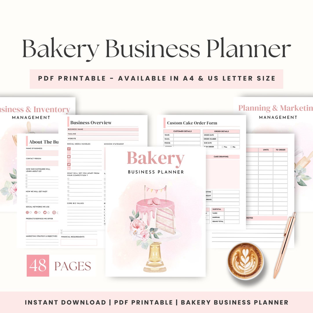 Bakery Business Management Planner, Home Bakery Business, Bakery Order ...