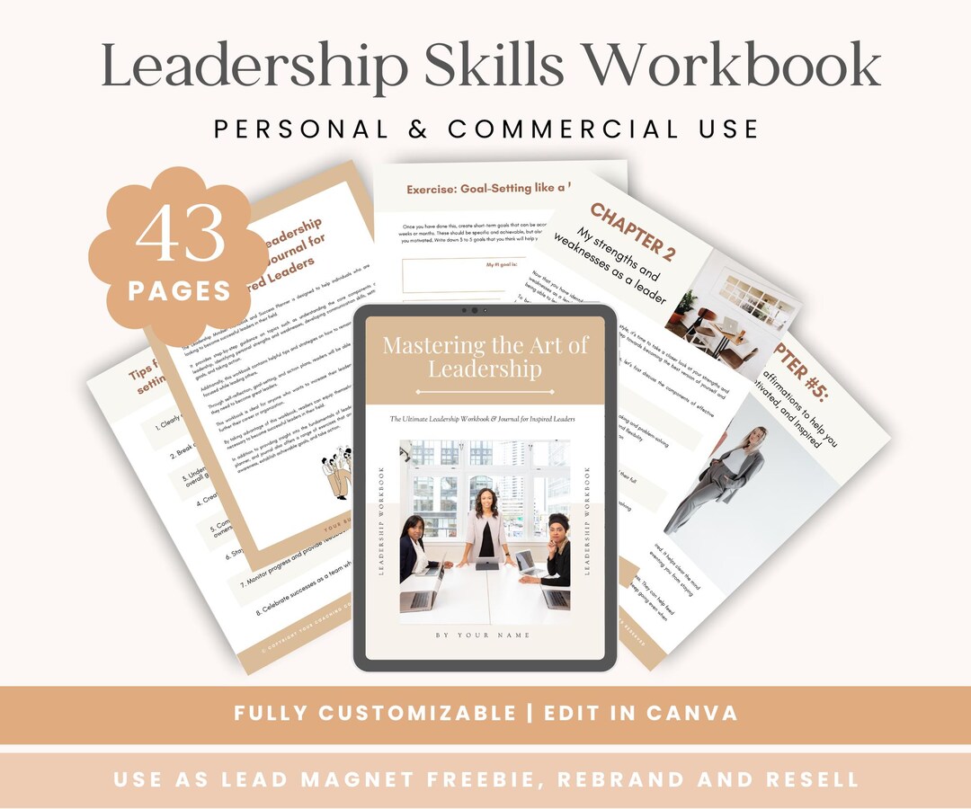 Leadership Mindset Coaching Workbook, Coaching Worksheets, Done for You ...
