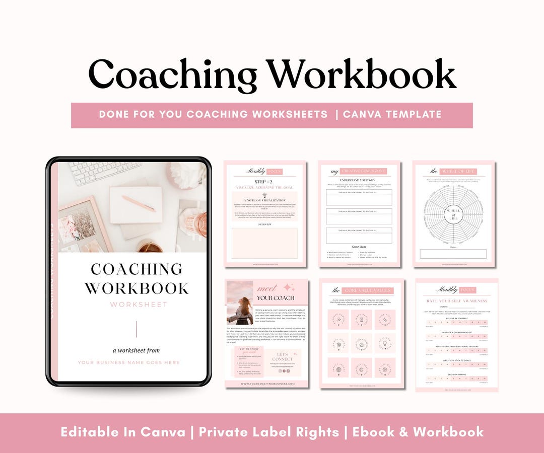 Life Coaching Workbook, Canva Template, Coaching Tools (digital ...