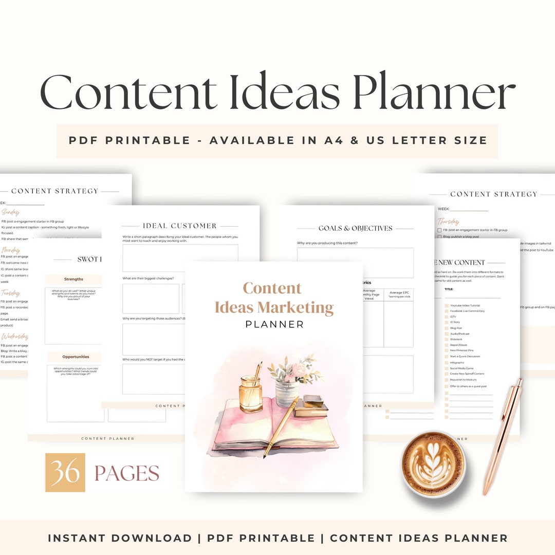 Content Planner, Content Marketing Strategy, Marketing Planner, Content ...