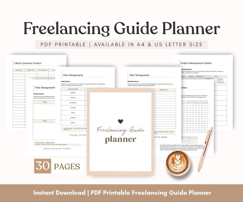 Freelancer Planner Printable, Project Management Workbook (PDF) - Etsy