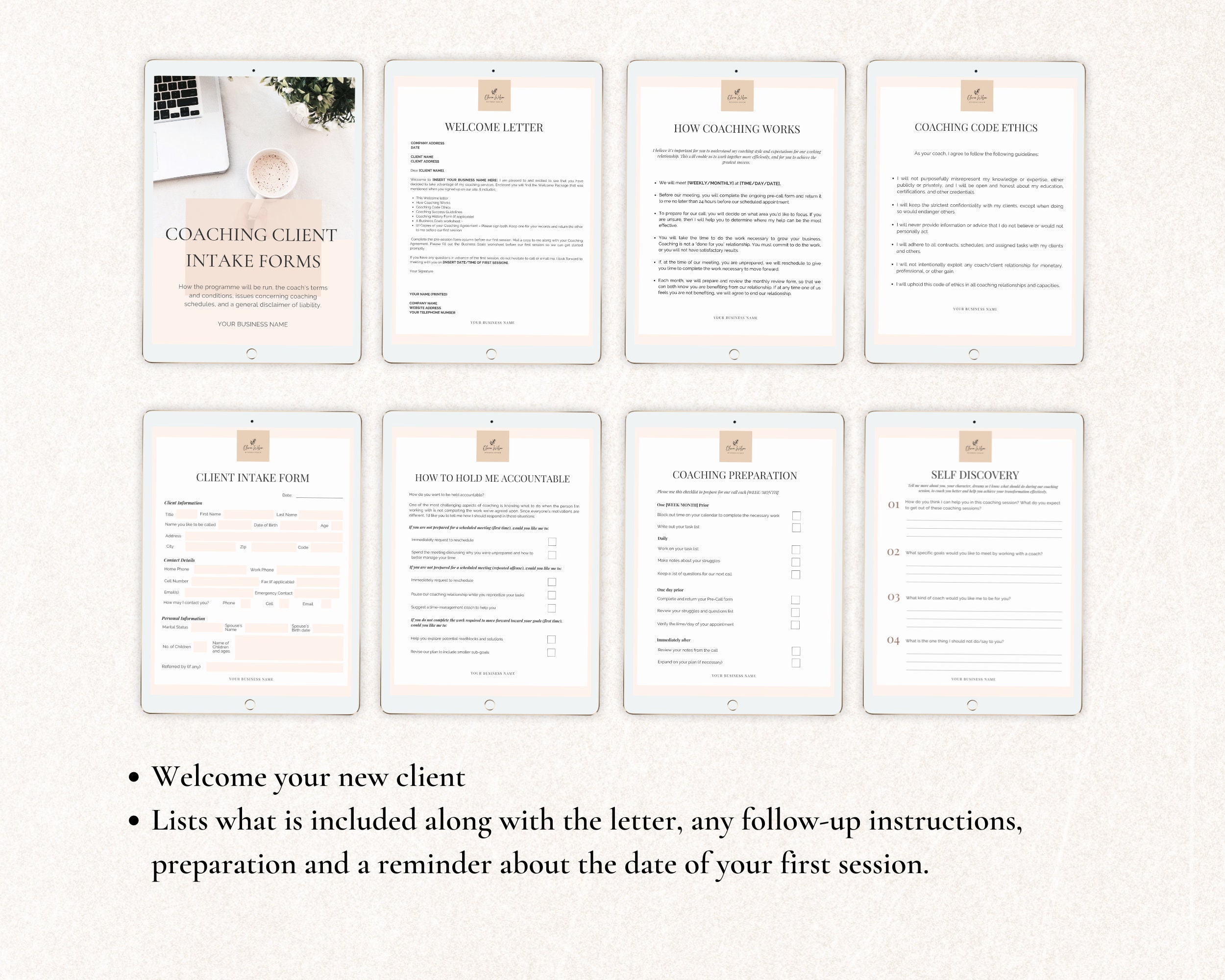 Client Intake Form, Coaching Client Intake Form, Business Coaching ...