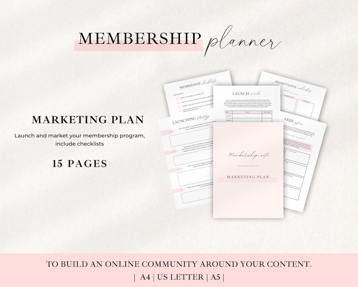 Membership Planner Subscription Planner Online Coaching - Etsy