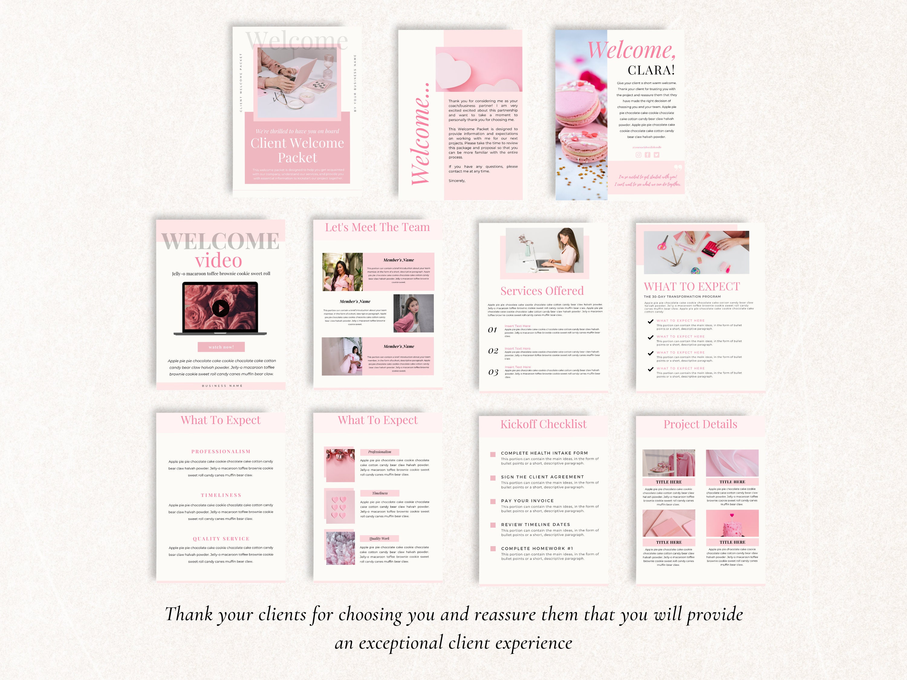 Client Welcome Packet Canva Template Client Onboarding Template New Client Service Guide Virtual