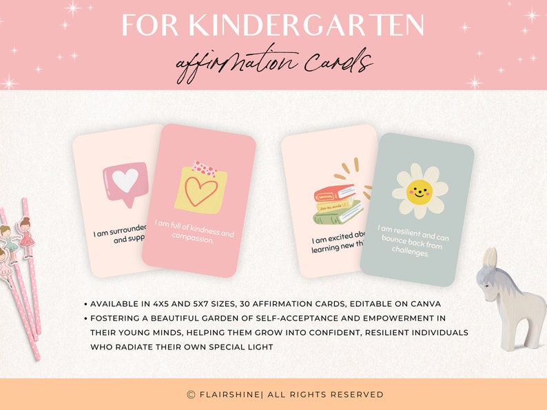Affirmation Cards for Kids, Positive Affirmation for Kindergarten, Back ...