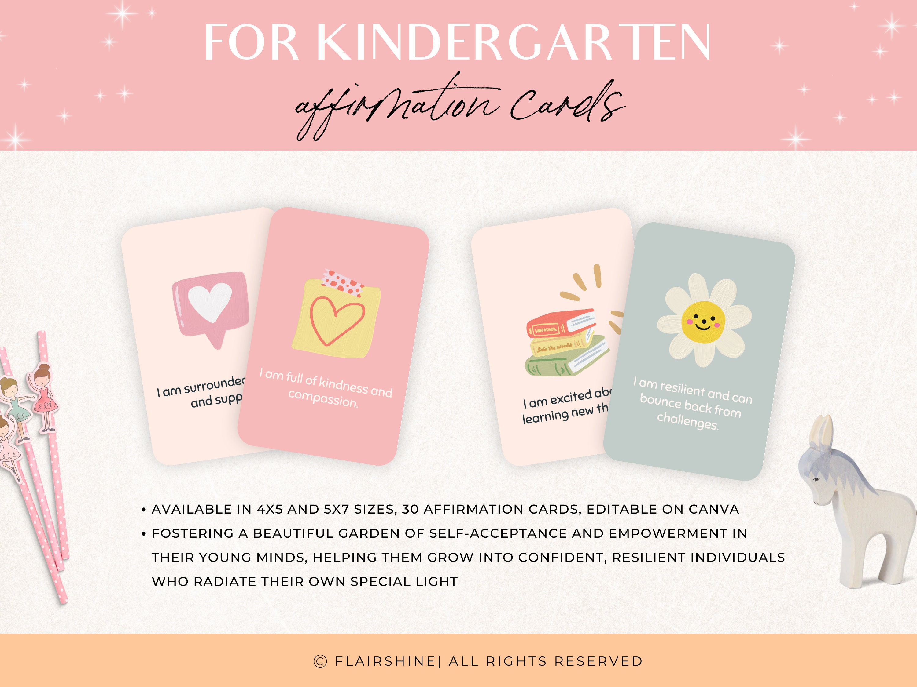Affirmation Cards for Kids, Positive Affirmation for Kindergarten, Back ...