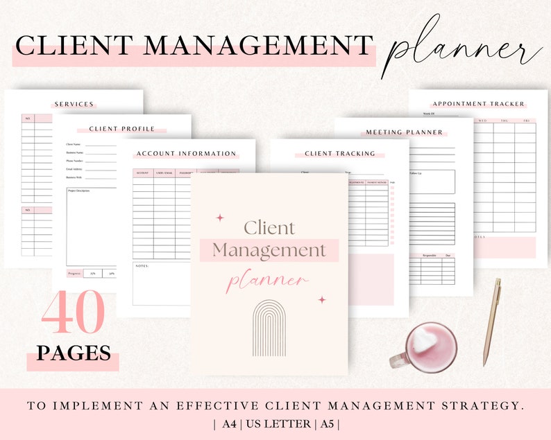 Client Management Business Planner Client Tracker Client - Etsy