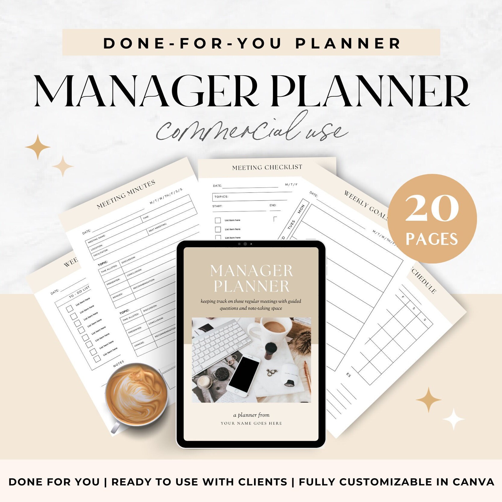 Manager Planner Leadership Workbook Canva Templates Planner - Etsy