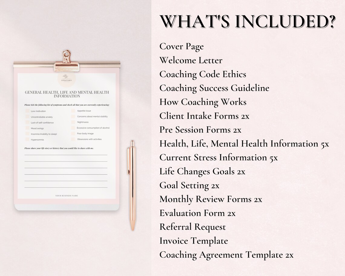 Client Intake Form for Life Coach | Coaching Intake Form | Mental ...