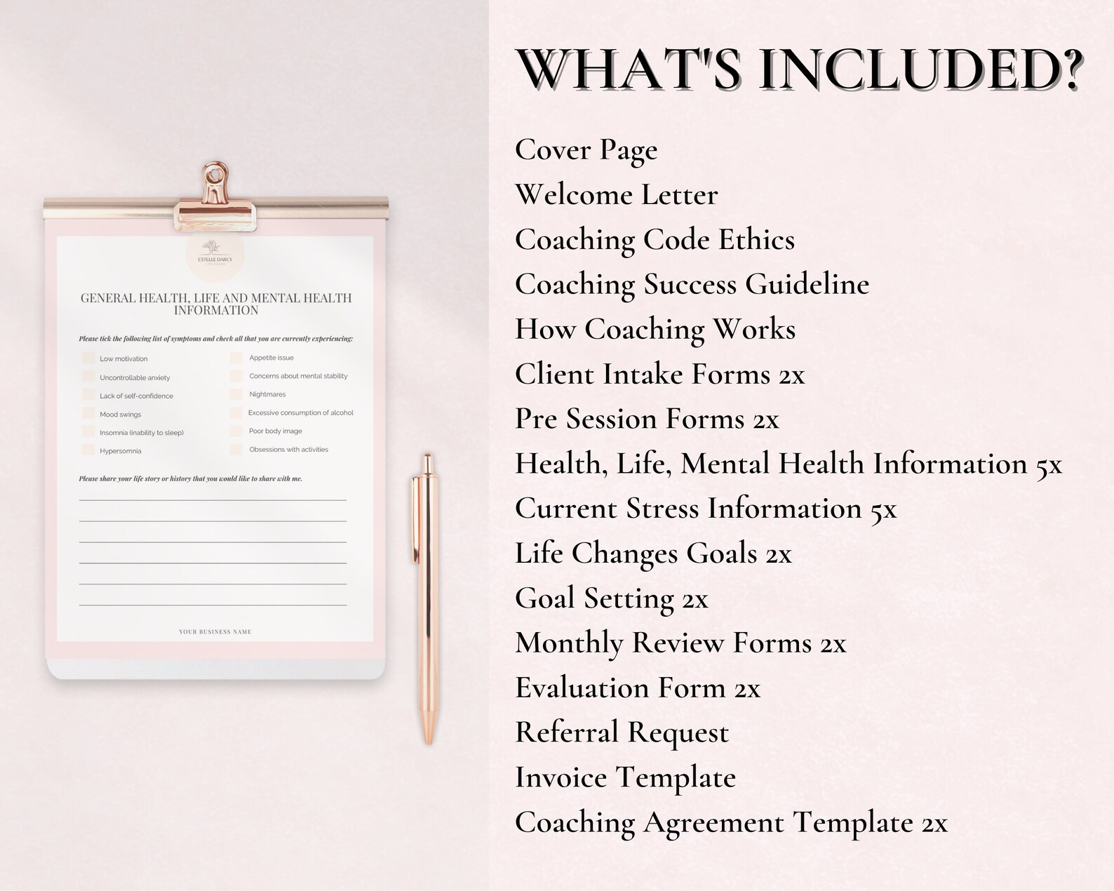 Client Intake Form for Life Coach | Coaching Intake Form | Mental ...