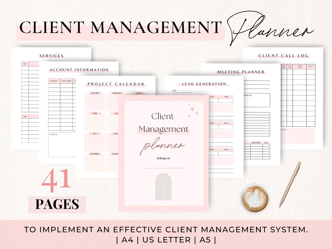 Client Management Business Planner Client Tracker Client - Etsy