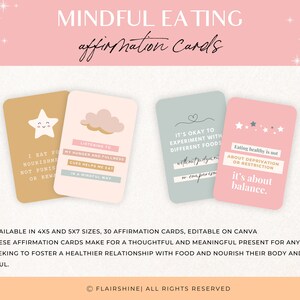 Mindful Eating Affirmation Cards, Daily Affirmation, Encouragement ...