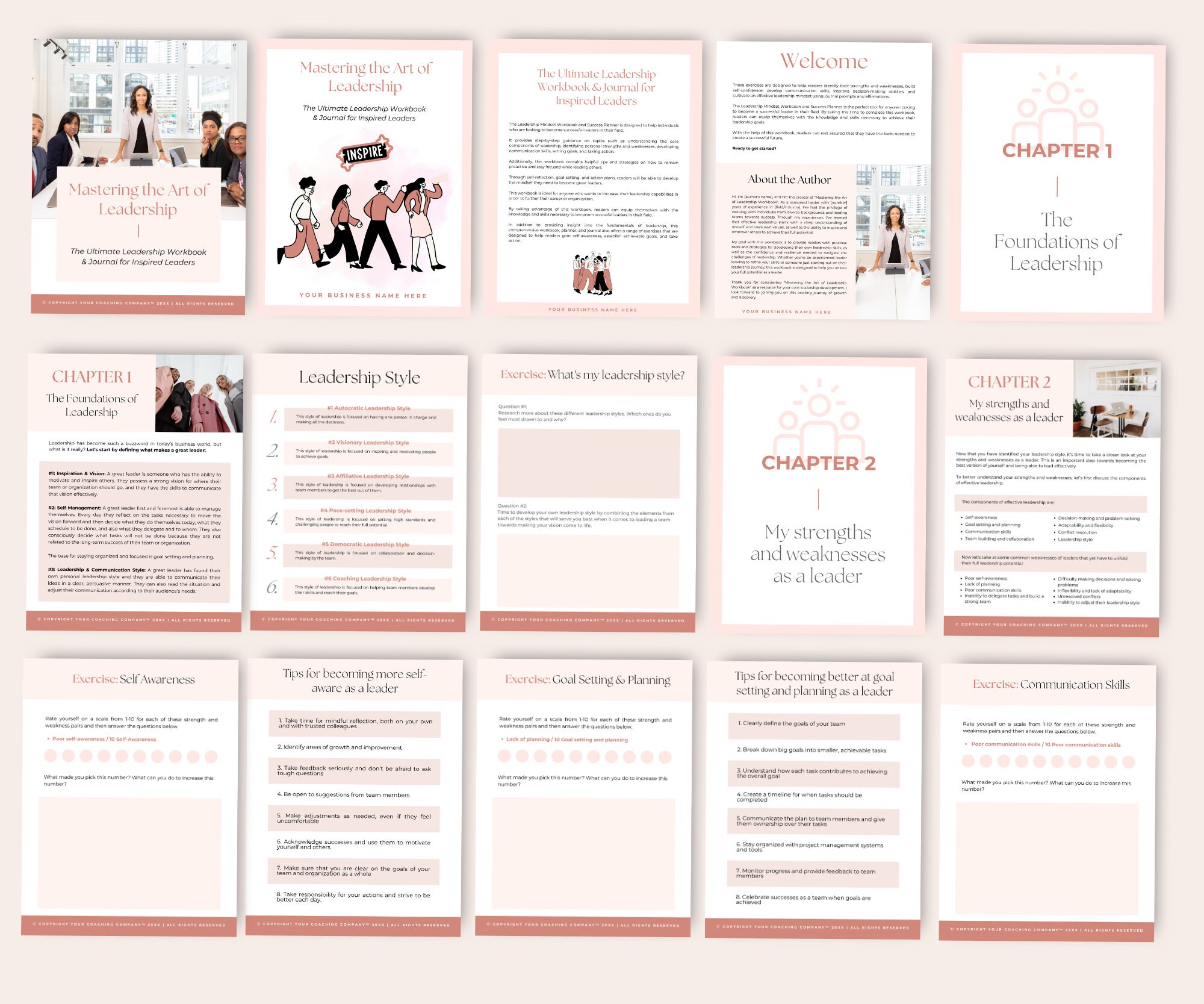 Leadership Mindset Coaching Workbook, Coaching Worksheets, Done for You ...