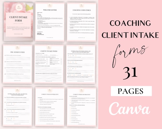 Client Intake Form for Life Coach Coaching Intake Form - Etsy