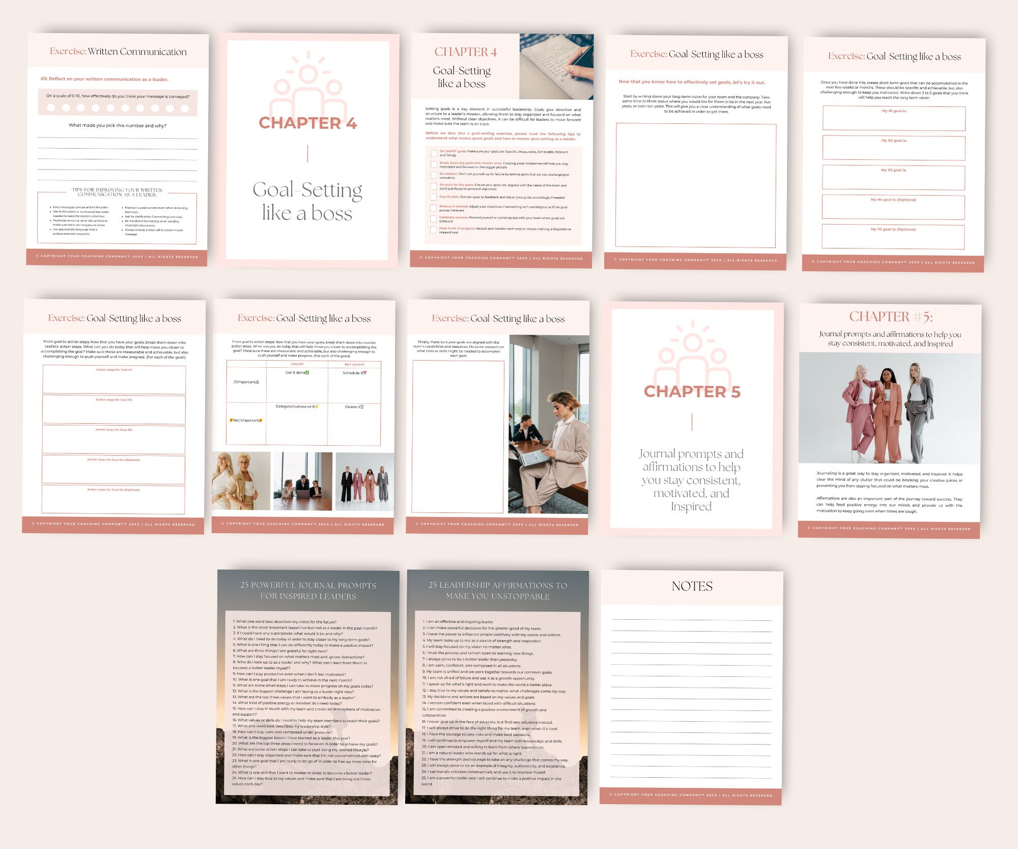 Leadership Mindset Coaching Workbook, Coaching Worksheets, Done for You ...