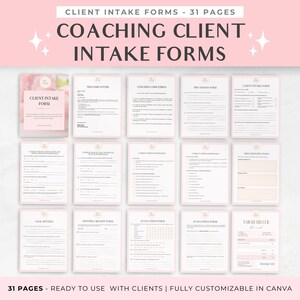 Client Intake Form for Life Coach Coaching Intake Form Mental Health ...