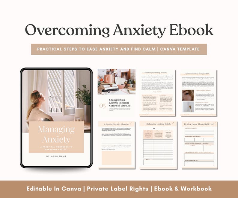 Overcoming Anxiety Workbook Journal, Life Coaching Toolkits, Self Help ...