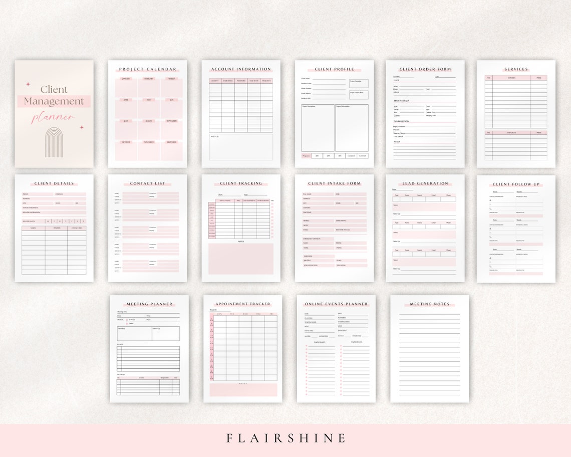 Client Management Business Planner Client Tracker Client - Etsy