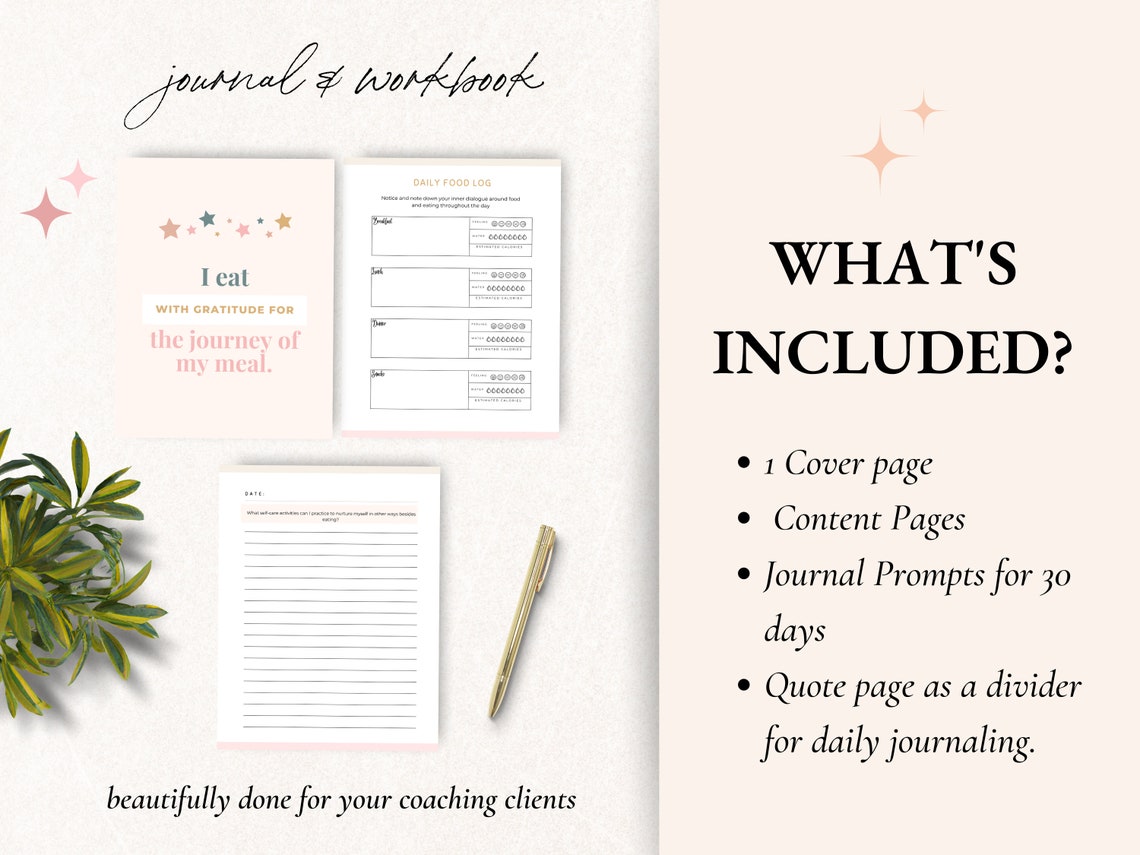 Mindful Eating Journal, Canva Templates, Coaching Toolkits, Mindful ...