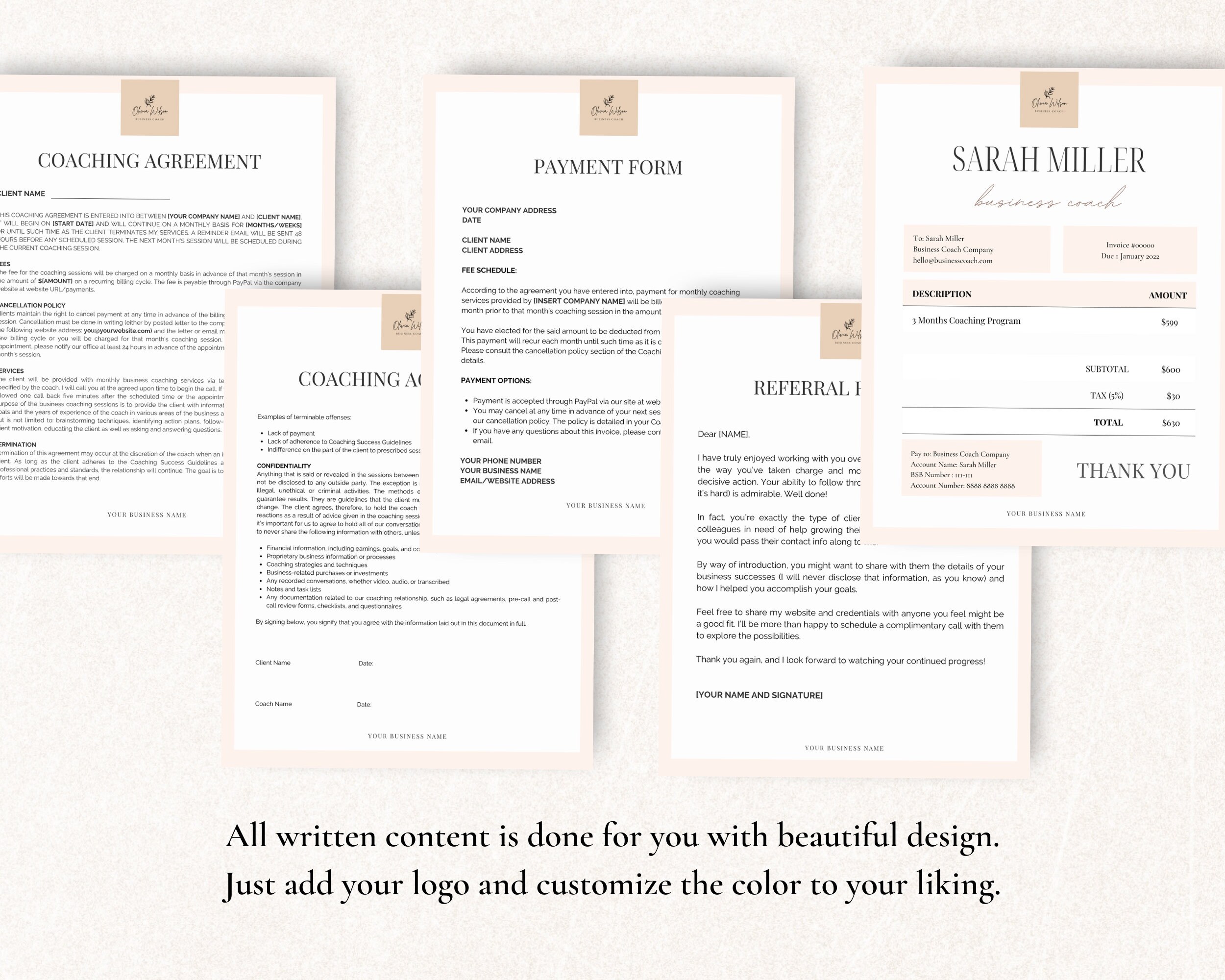 Client Intake Form, Coaching Client Intake Form, Business Coaching ...