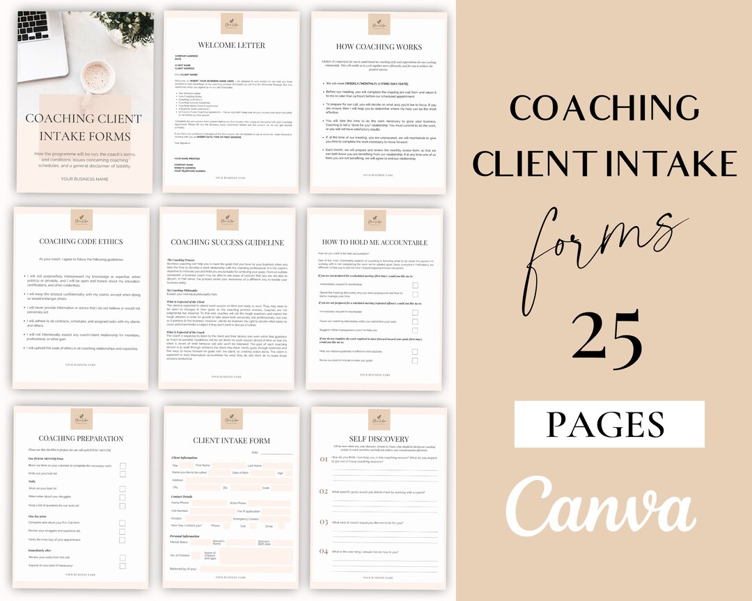 Client Intake Form Coaching Client Intake Form Business - Etsy