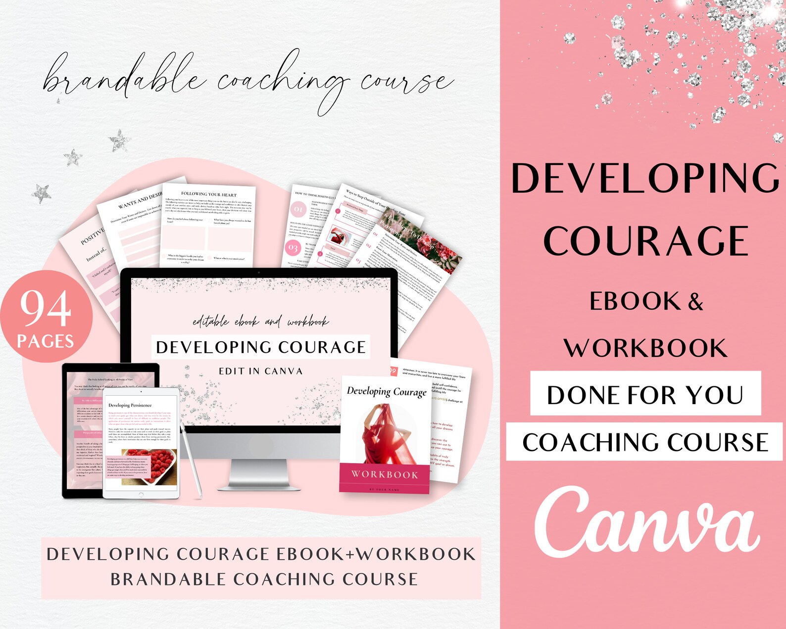 Developing Courage Brandable Ecourse for Coaches Done for - Etsy