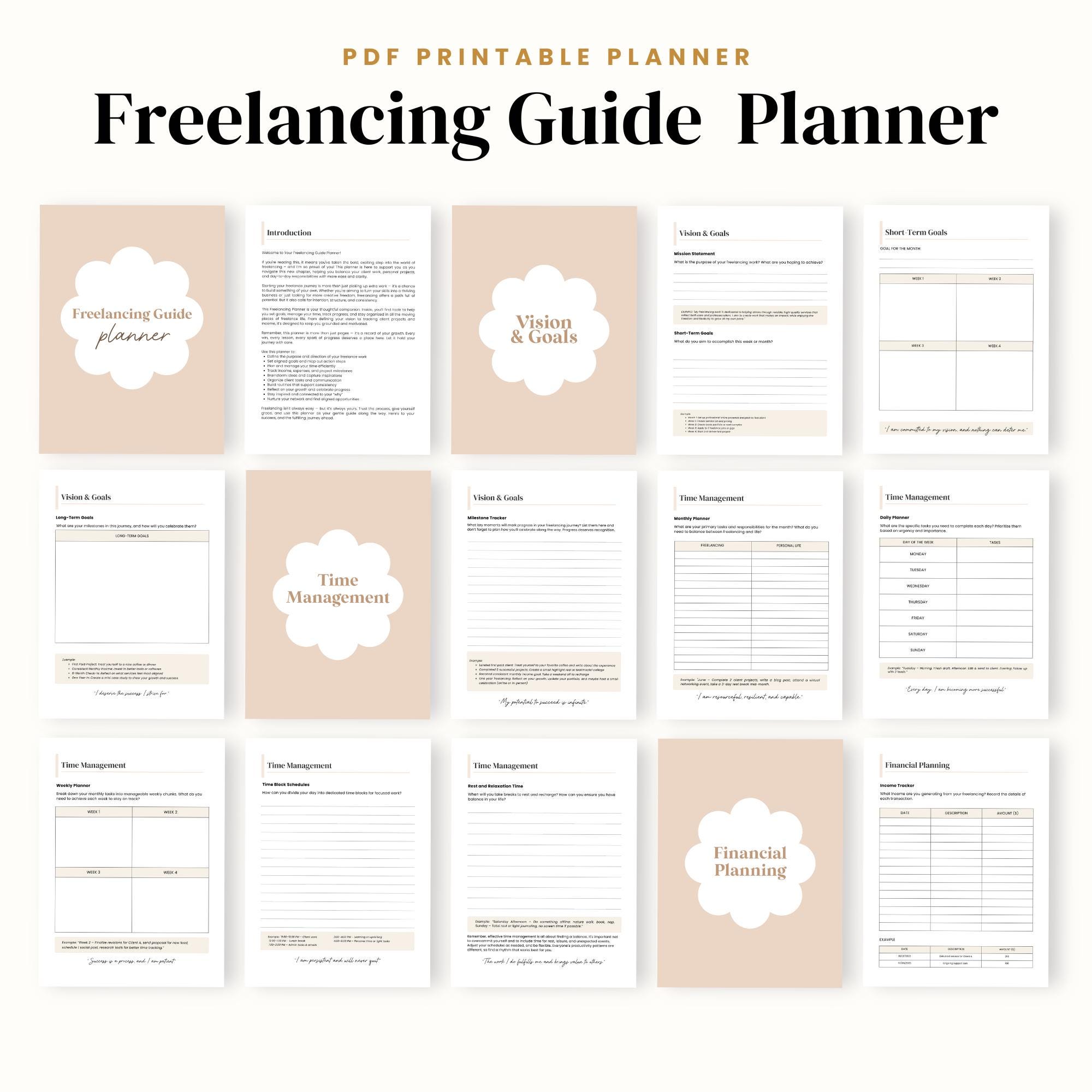 Freelancer Planner Printable, Project Management Workbook (PDF) - Etsy