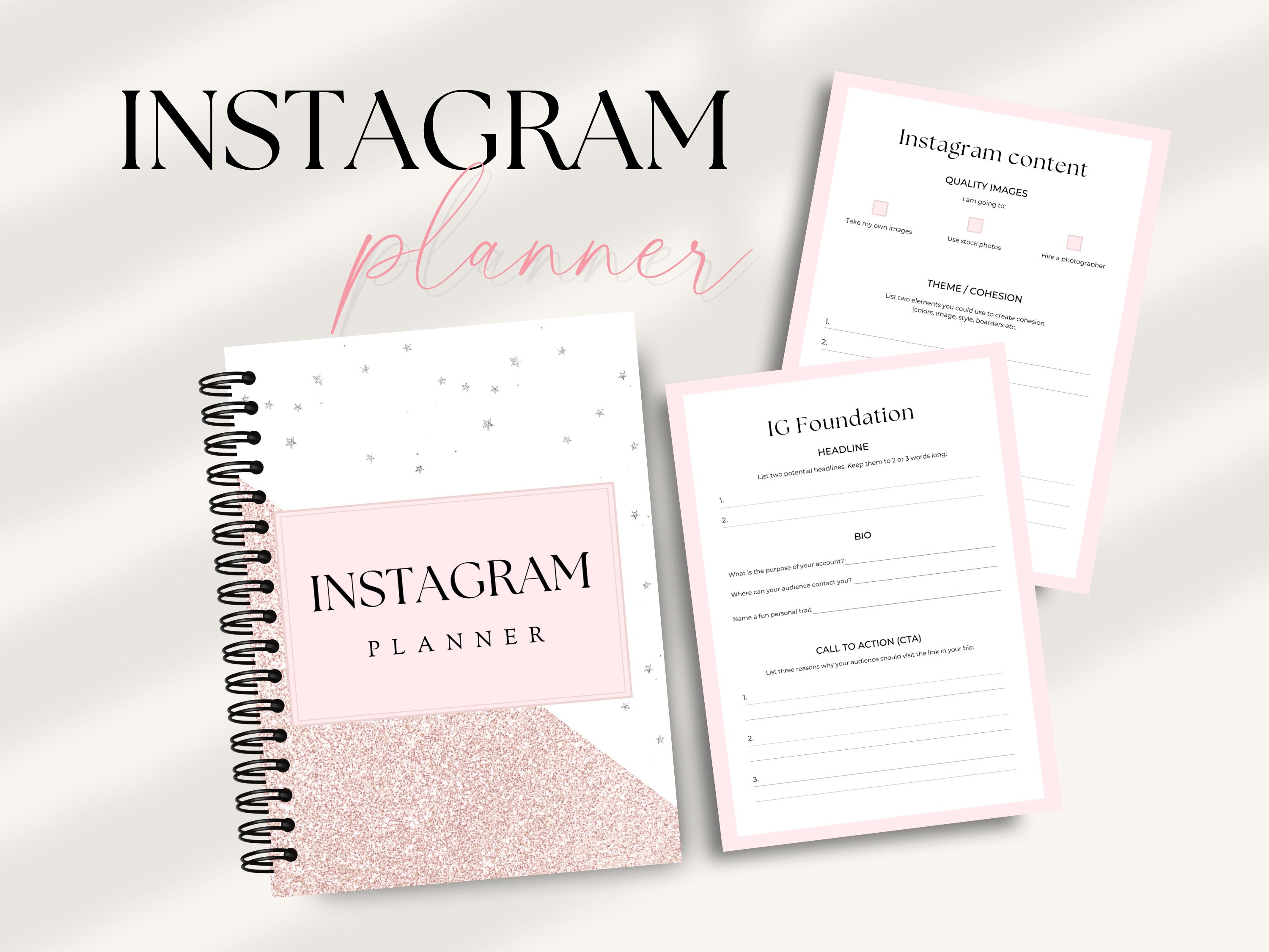 Instagram Social Media Planner for Small Business Owner, Content ...
