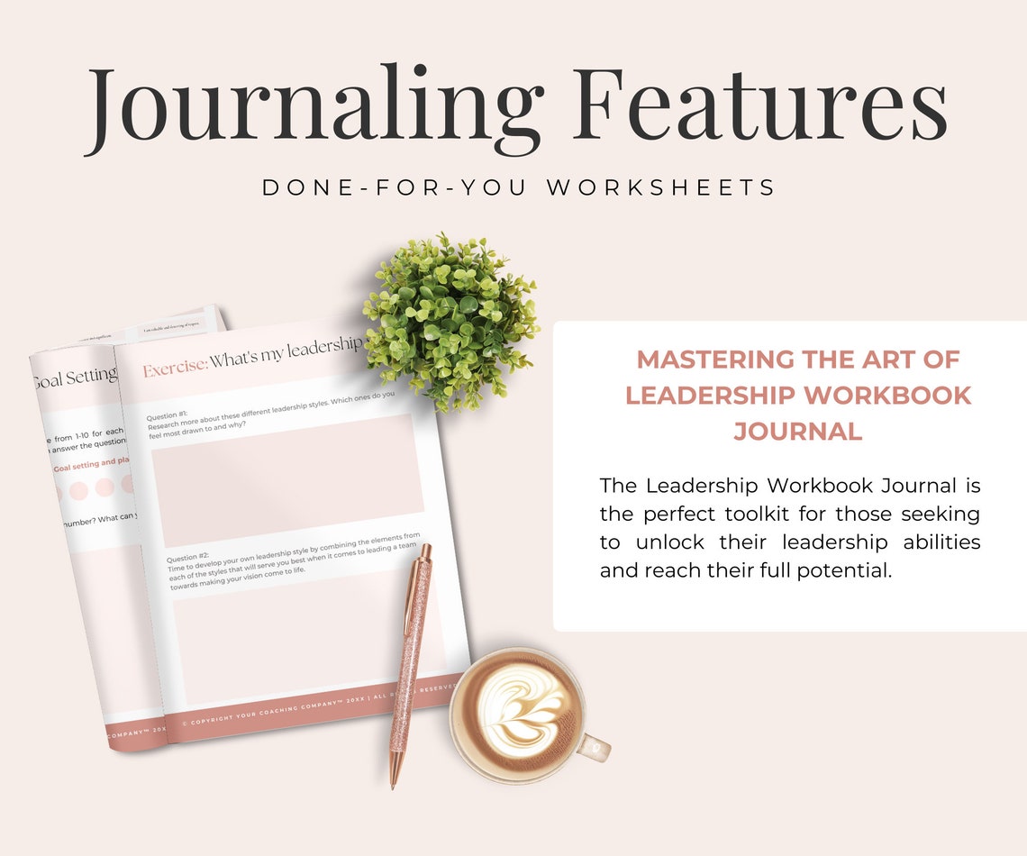 Leadership Mindset Coaching Workbook, Coaching Worksheets, Done for You ...