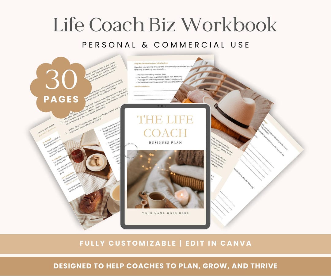 Coaching Business Plan, Life Coach Business Strategy Worksheets ...