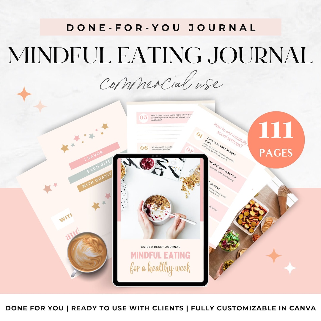 Mindful Eating Journal, Canva Templates, Coaching Toolkits, Mindful ...