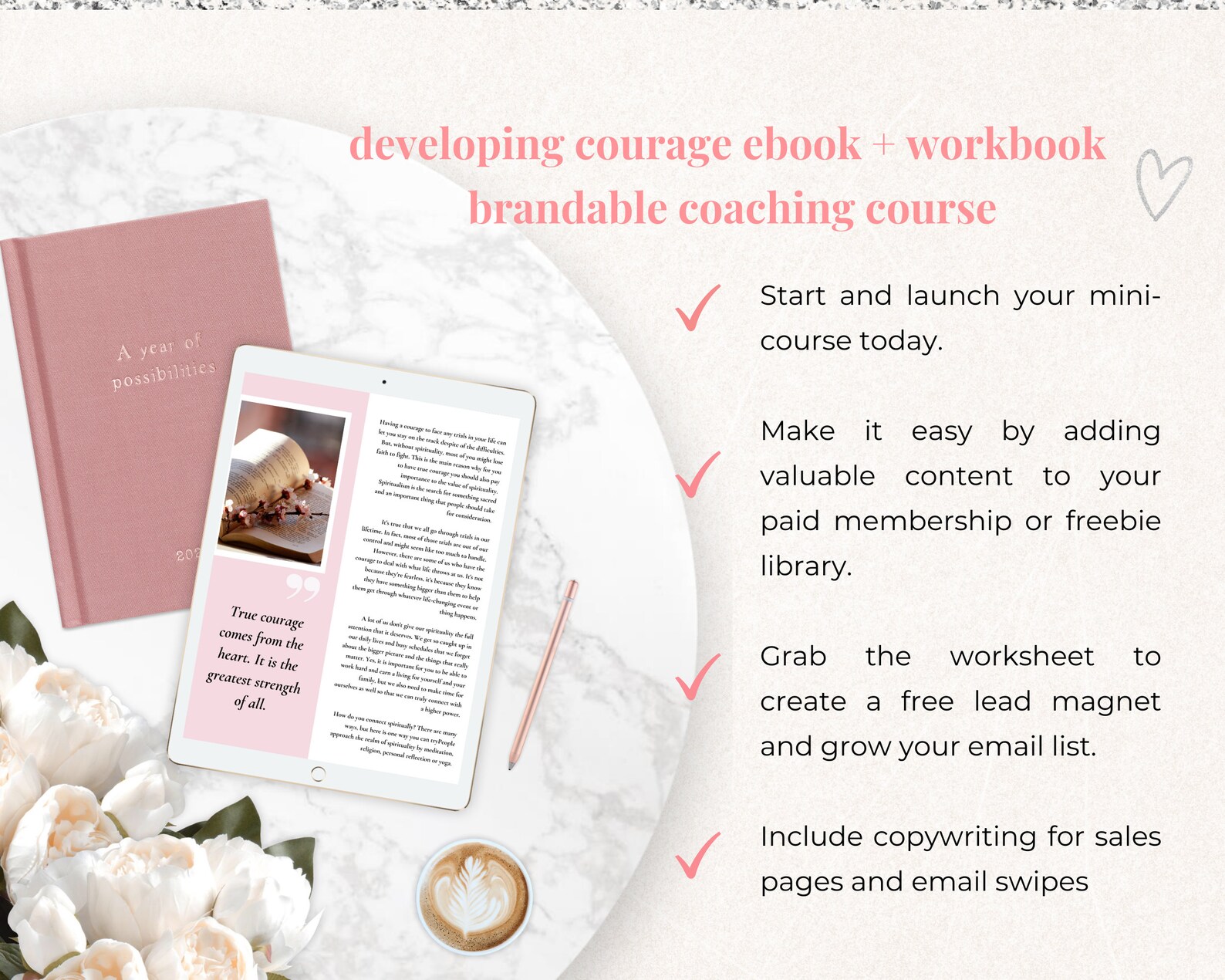 Developing Courage Brandable Ecourse for Coaches Done for - Etsy
