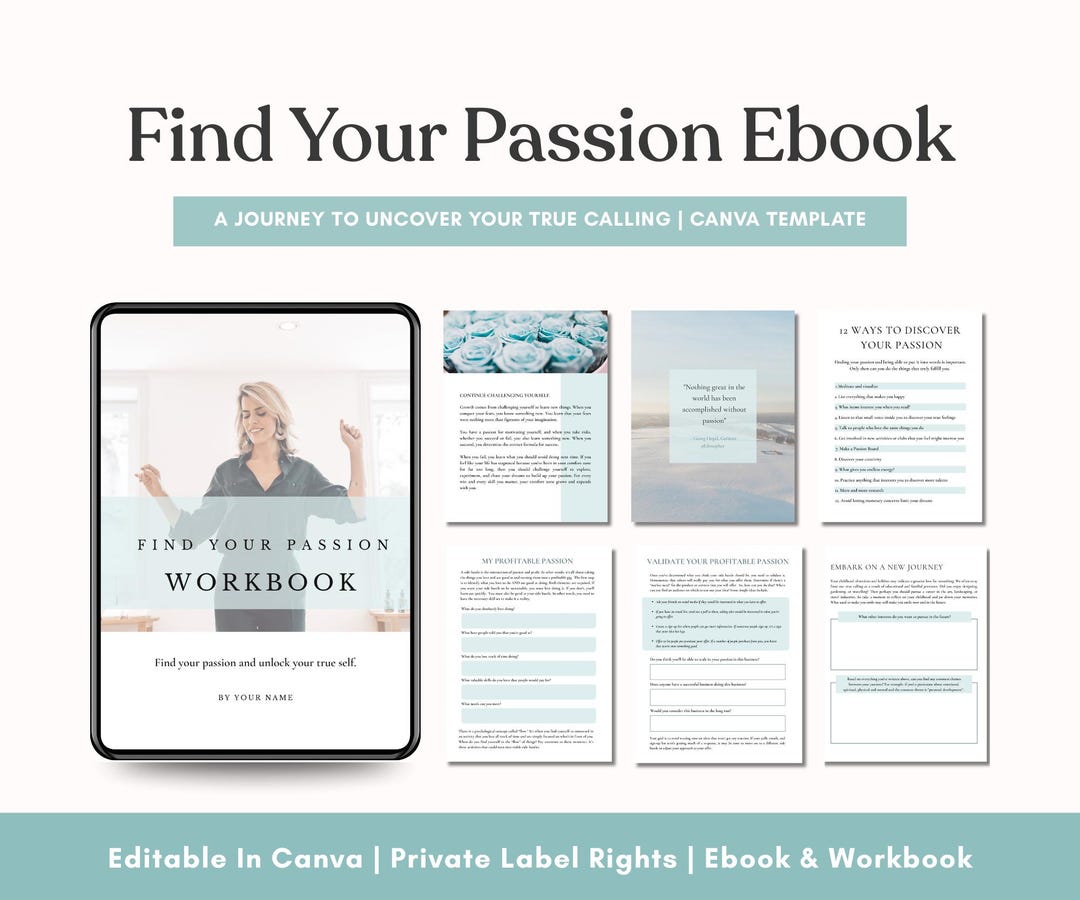Find Your Passion Workbook, Passion Planner, Lead Magnet, Coaching ...