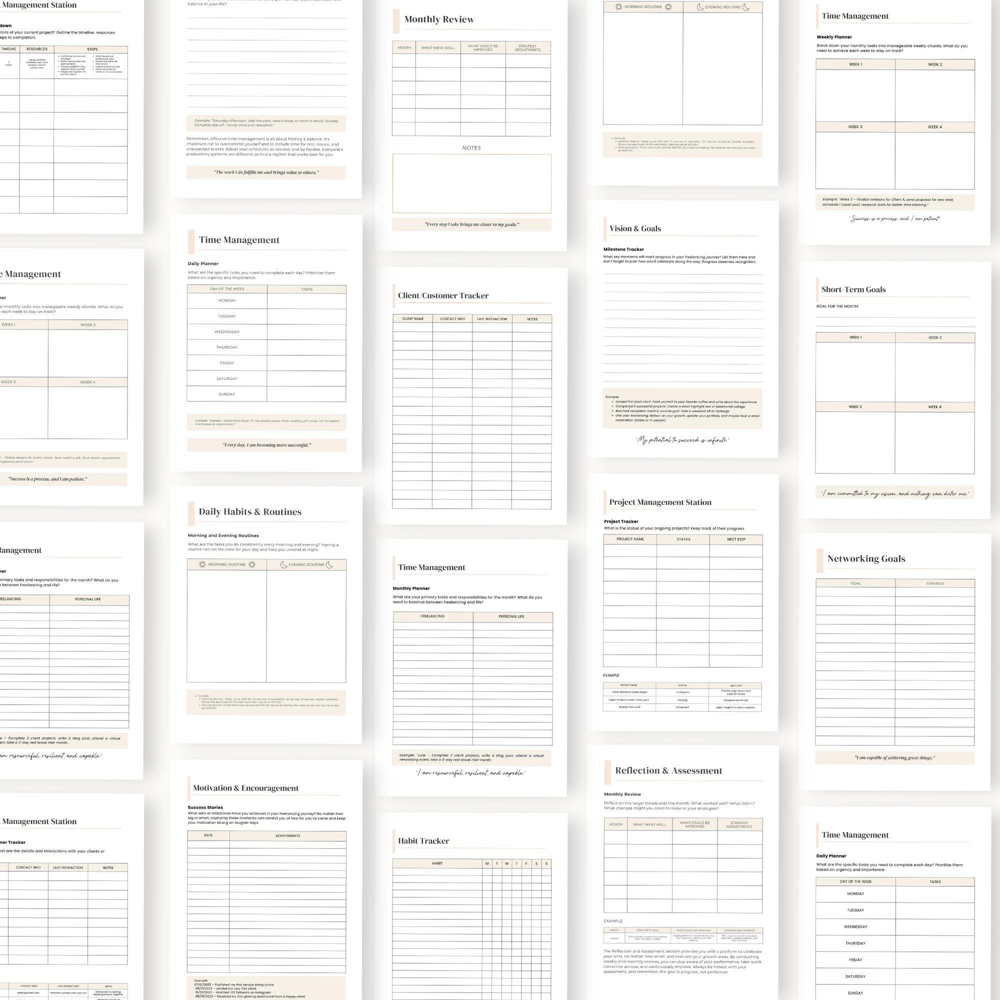 Freelancer Planner Printable, Project Management Workbook (PDF) - Etsy