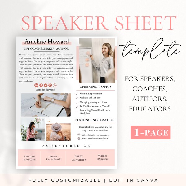 Keynote Speaker Template - Etsy