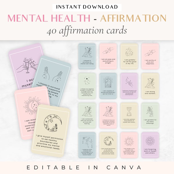 Affirmation Cards Printable - Etsy