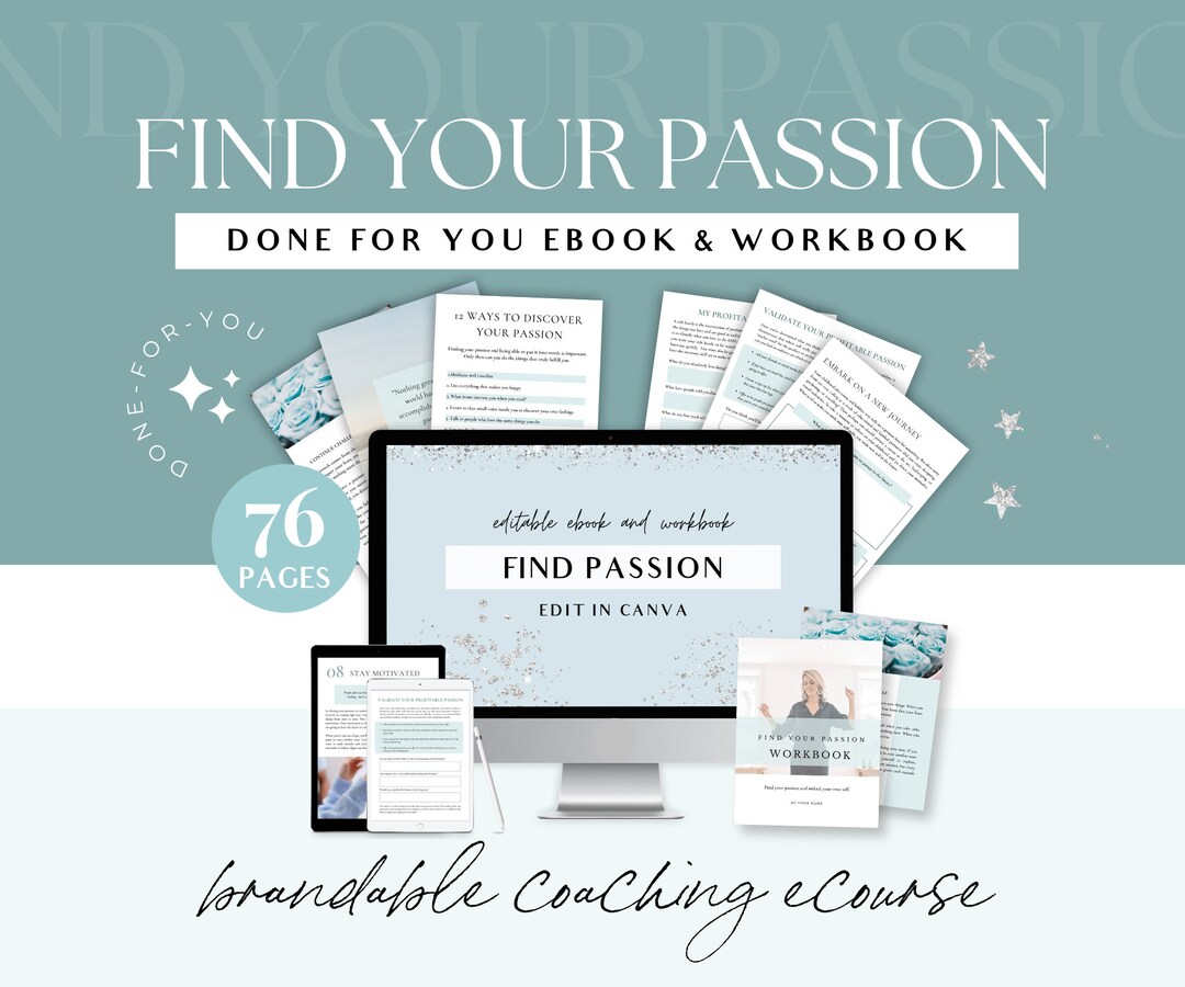 Find Your Passion Workbook, Passion Planner, Lead Magnet, Coaching ...