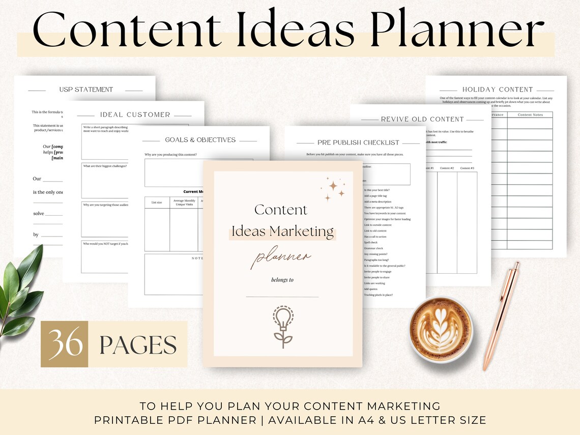 Content Planner Content Marketing Strategy Marketing - Etsy