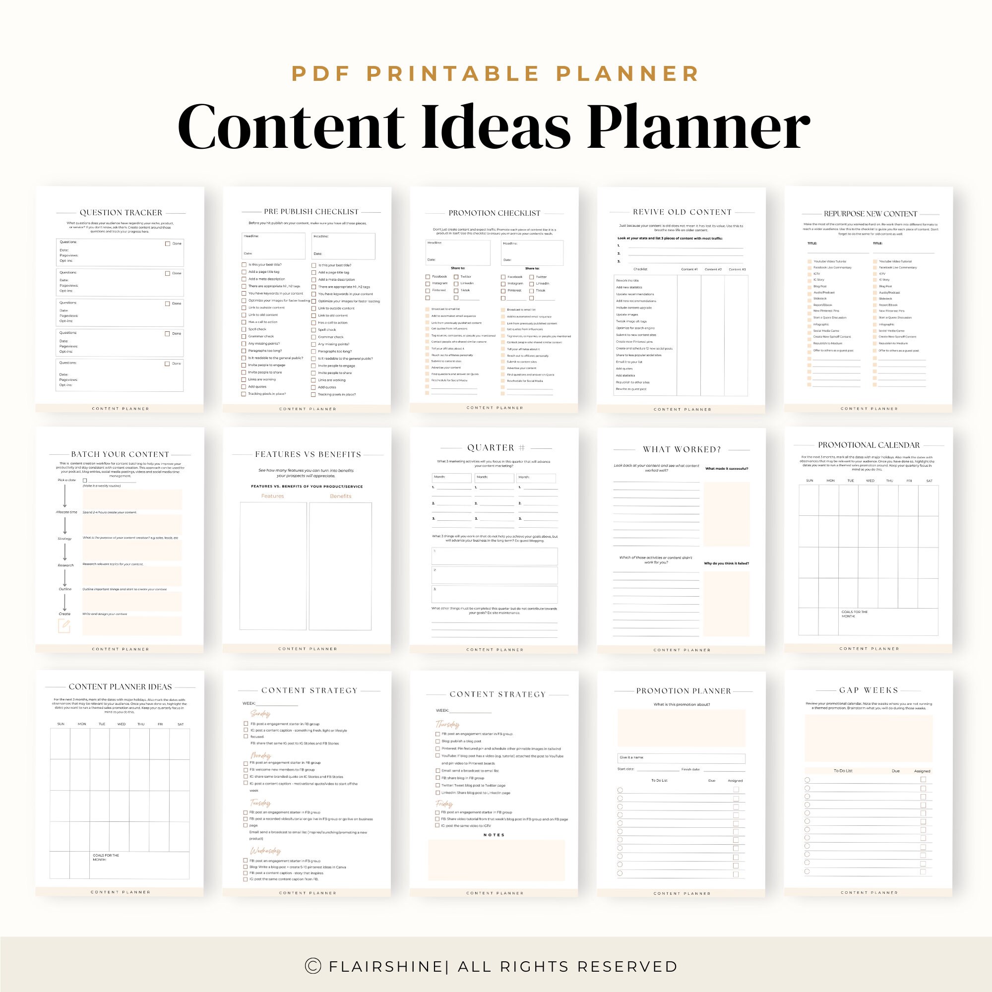 Content Planner, Content Marketing Strategy, Marketing Planner, Content ...
