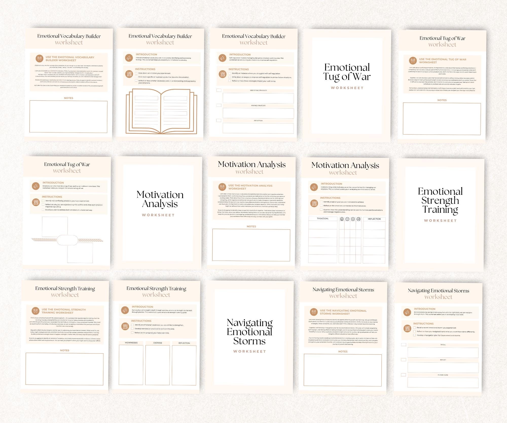 Emotion Worksheets, Emotional Intelligence, Coaching Workbook ...