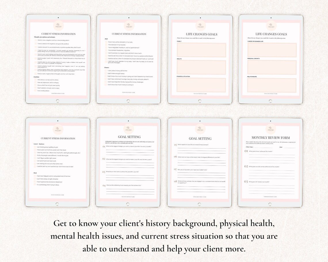 Client Intake Form for Life Coach Coaching Intake Form - Etsy UK