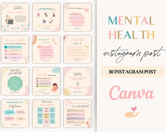 Therapy Instagram Post Templates Mental Health Canva - Etsy