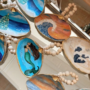 Hand Painted Seashell Ornament | Customizable Coastal & Christmas Art ...