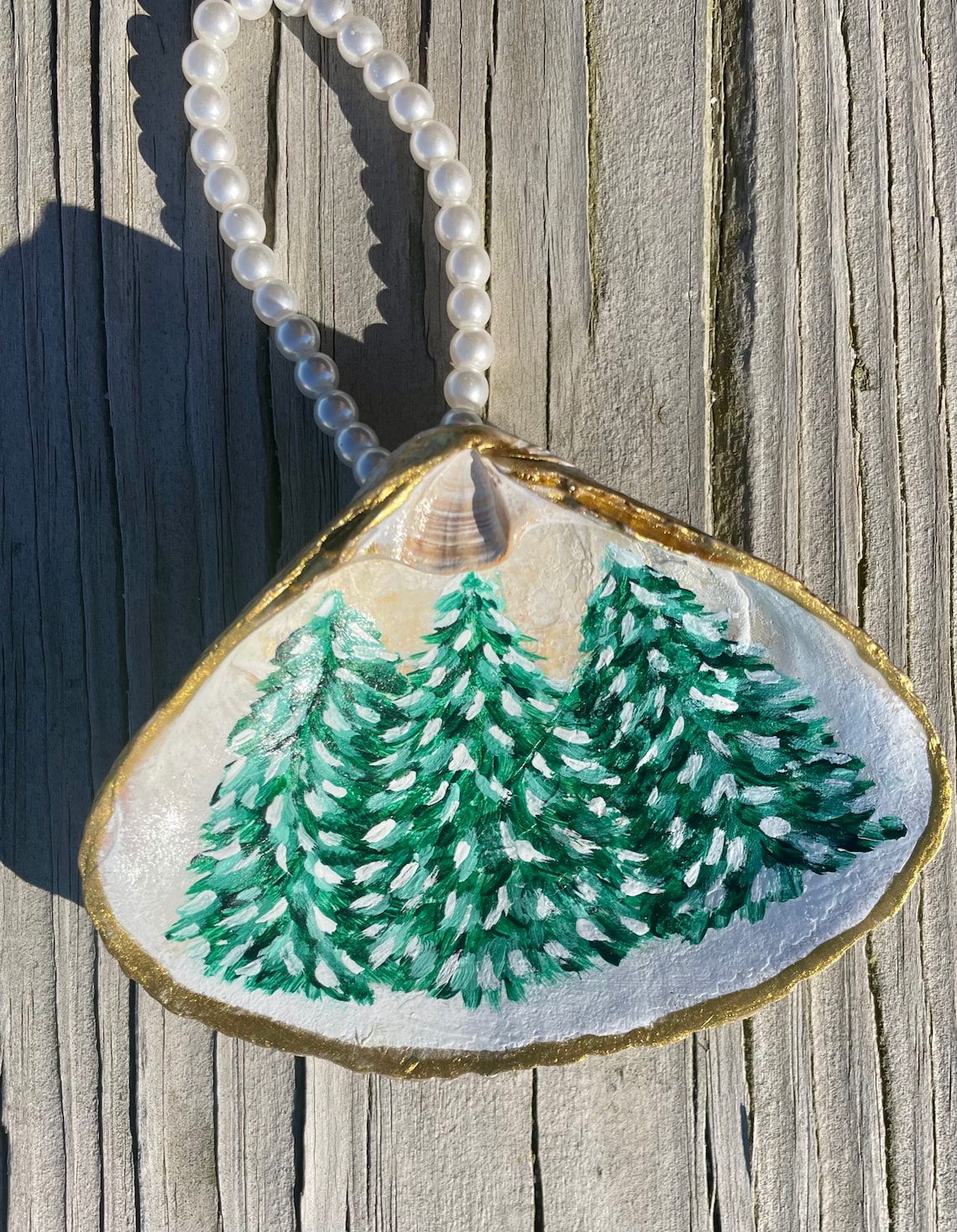 Hand Painted Seashell Ornament | Etsy