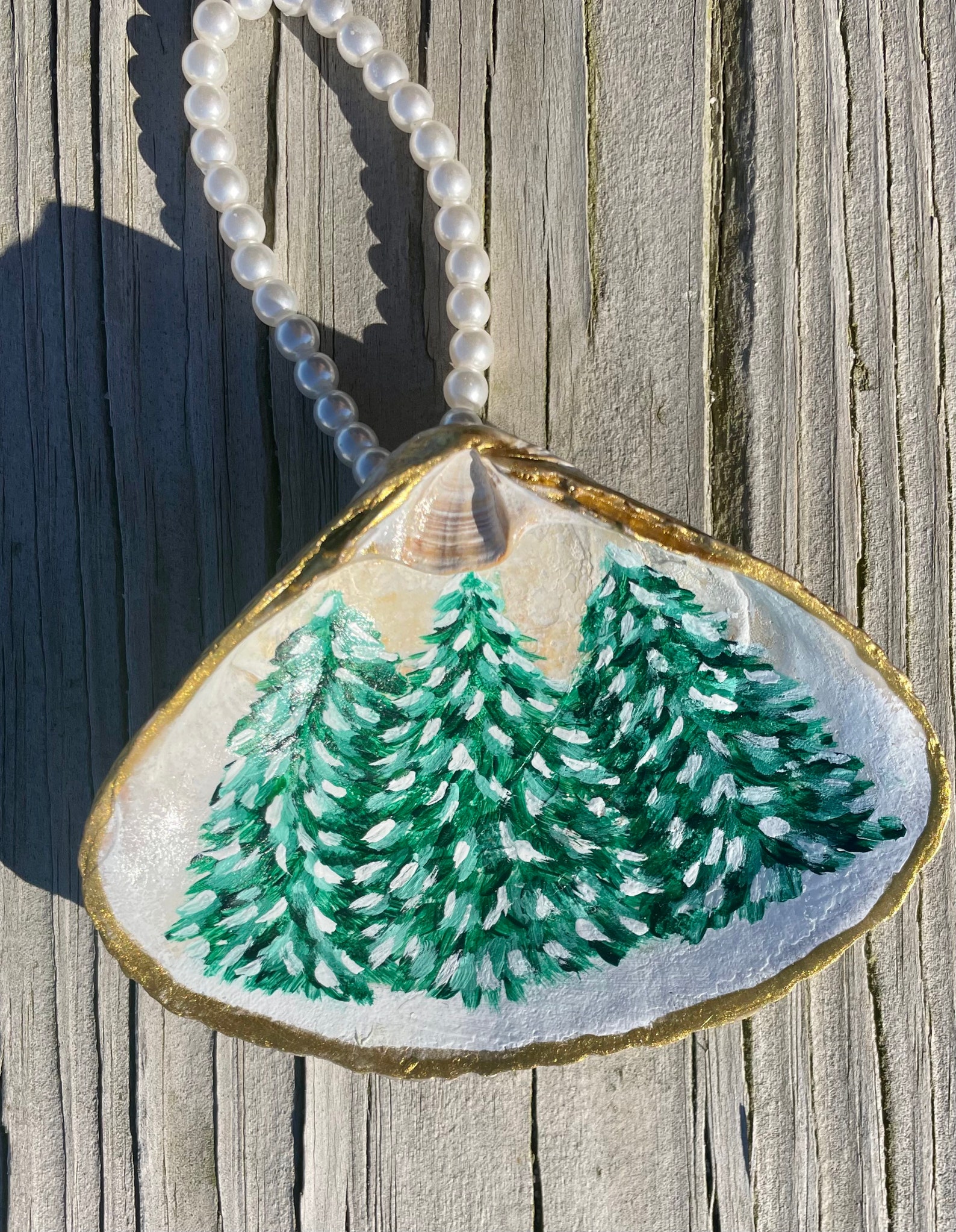 Hand Painted Seashell Ornament | Customizable Coastal & Christmas Art ...