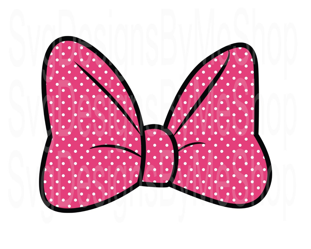 Pink Polka Dot Minnie Mouse Bow, Mouse Bow Cut File, Minnie Bow File ...