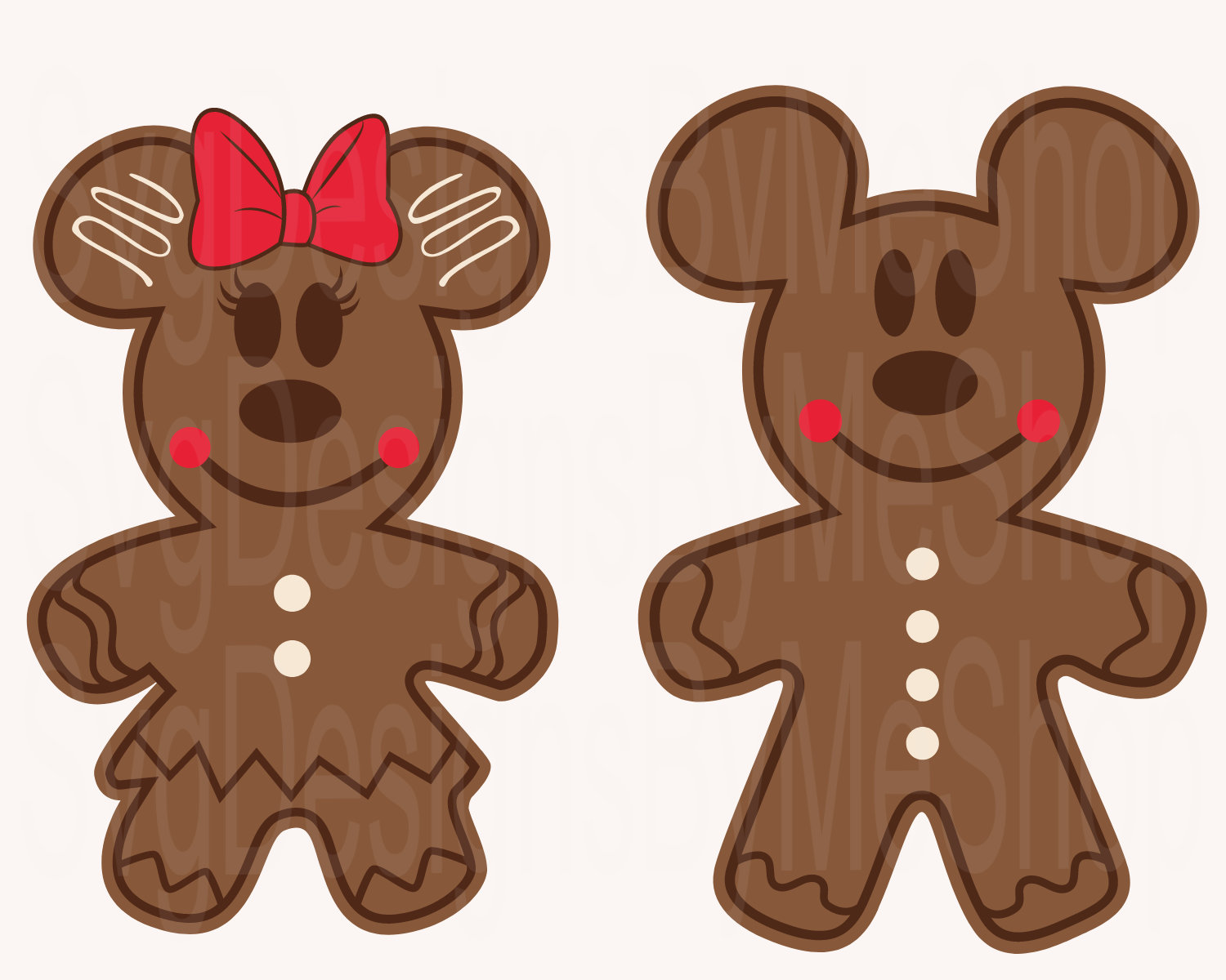 Mouse Gingerbread Svg, Gingerbread Face Svg, Mickey SVG, Christmas Svg ...