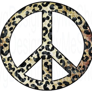 Leopard Peace Sign, Leopard, Peace Sign, Digital Download, Digital File ...