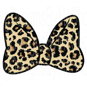 Leopard Minnie Mouse Bow, Mouse Bow Cut File, Minnie Bow File, Bow ...